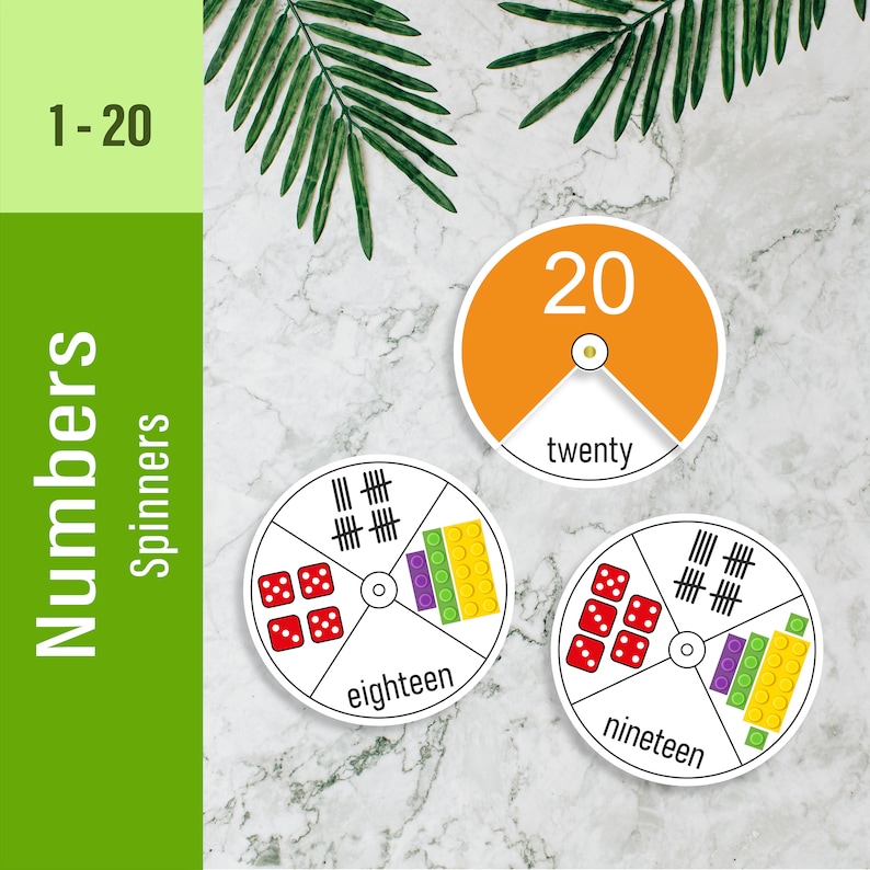 NUMBERS 1-20 Spinner Cards Printable Toddler Busy Book - Etsy