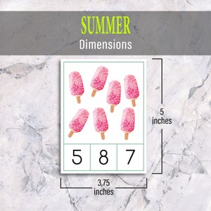 SUMMER 1-10 Count and Clip Cards Watercolor Printable Number Toddler ...