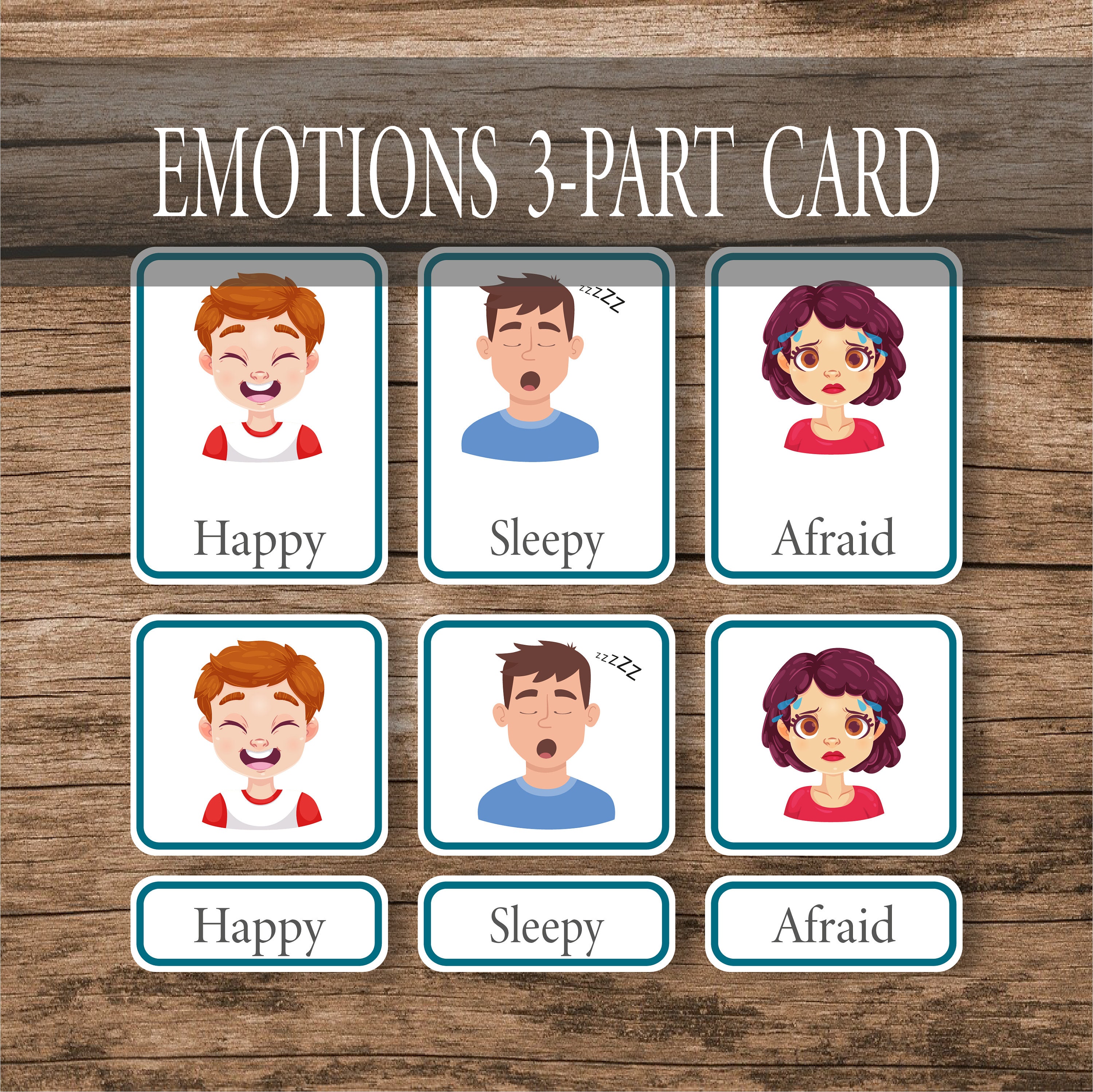 Emotion Flashcards Feelings Flash Cards Montessori - Etsy