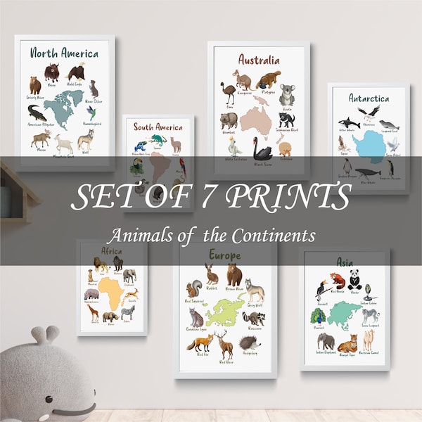 Continents Posters - Etsy