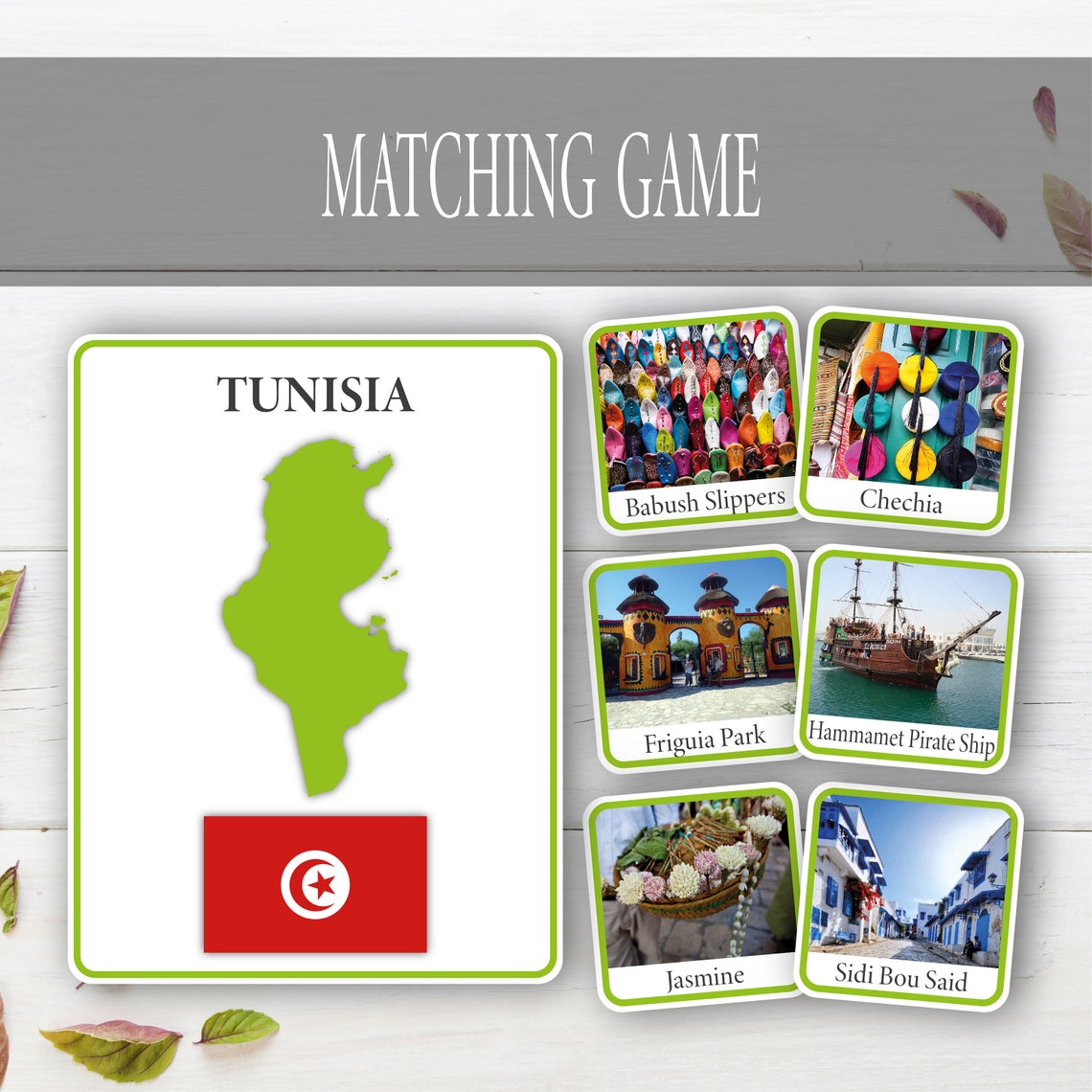 African Countries Matching Game Cards , Montessori Toddler Matching ...