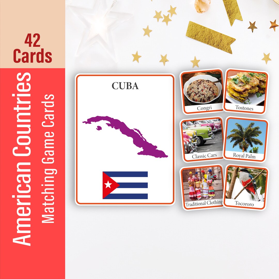 American Countries Matching Game Cards: Montessori Learning (PDF) - Etsy
