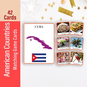 American Countries Matching Game Cards , Montessori Toddler Matching ...