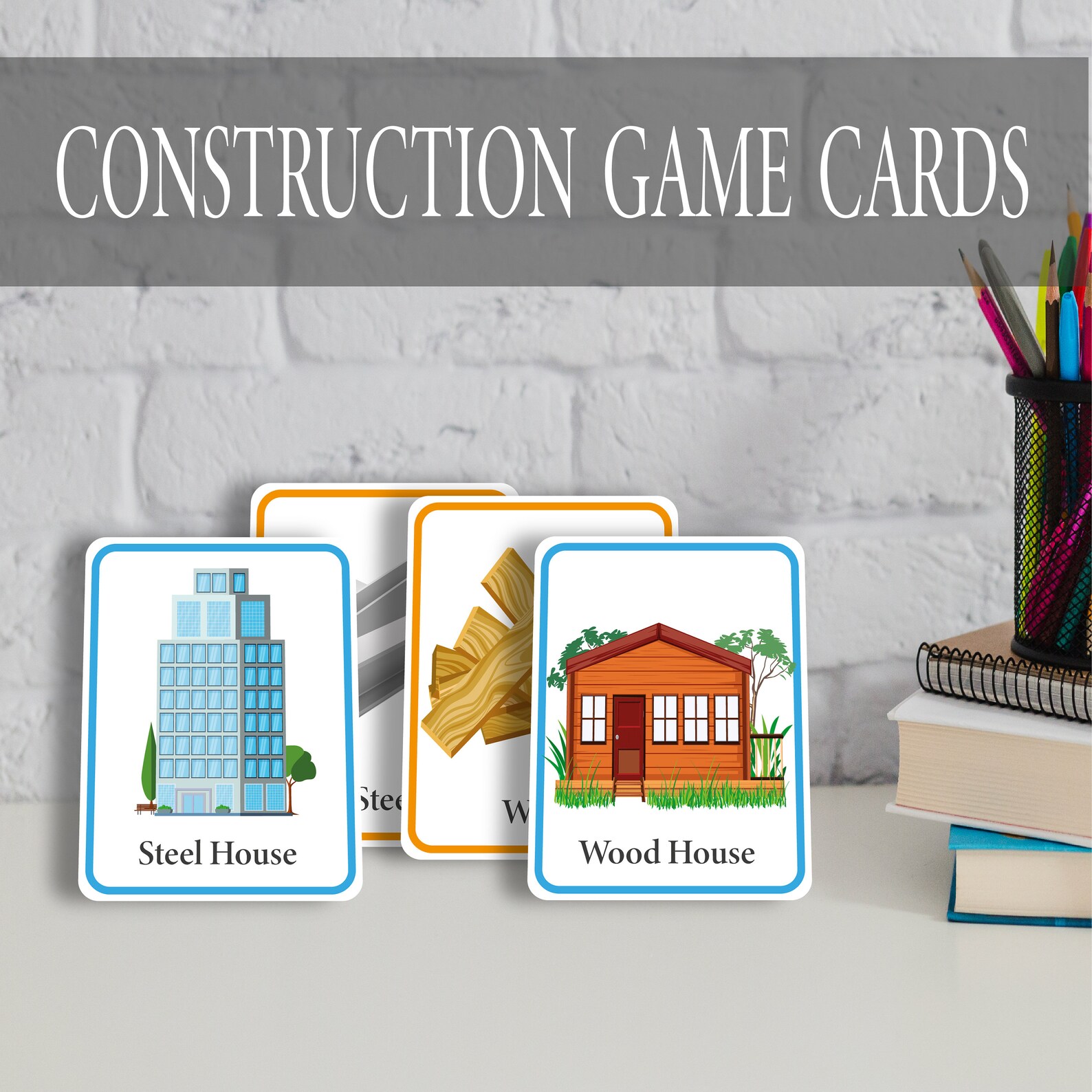 Construction Matching Game Cards: Montessori Early Learning (PDF) - Etsy