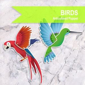 BIRD Articulated Puppets Printable Paper Doll Toddler Busy Book ...