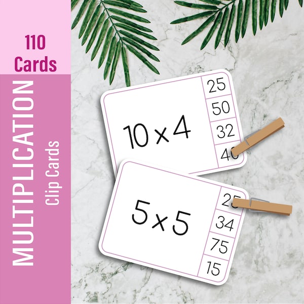 Multiplication Flash Card Printable - Etsy