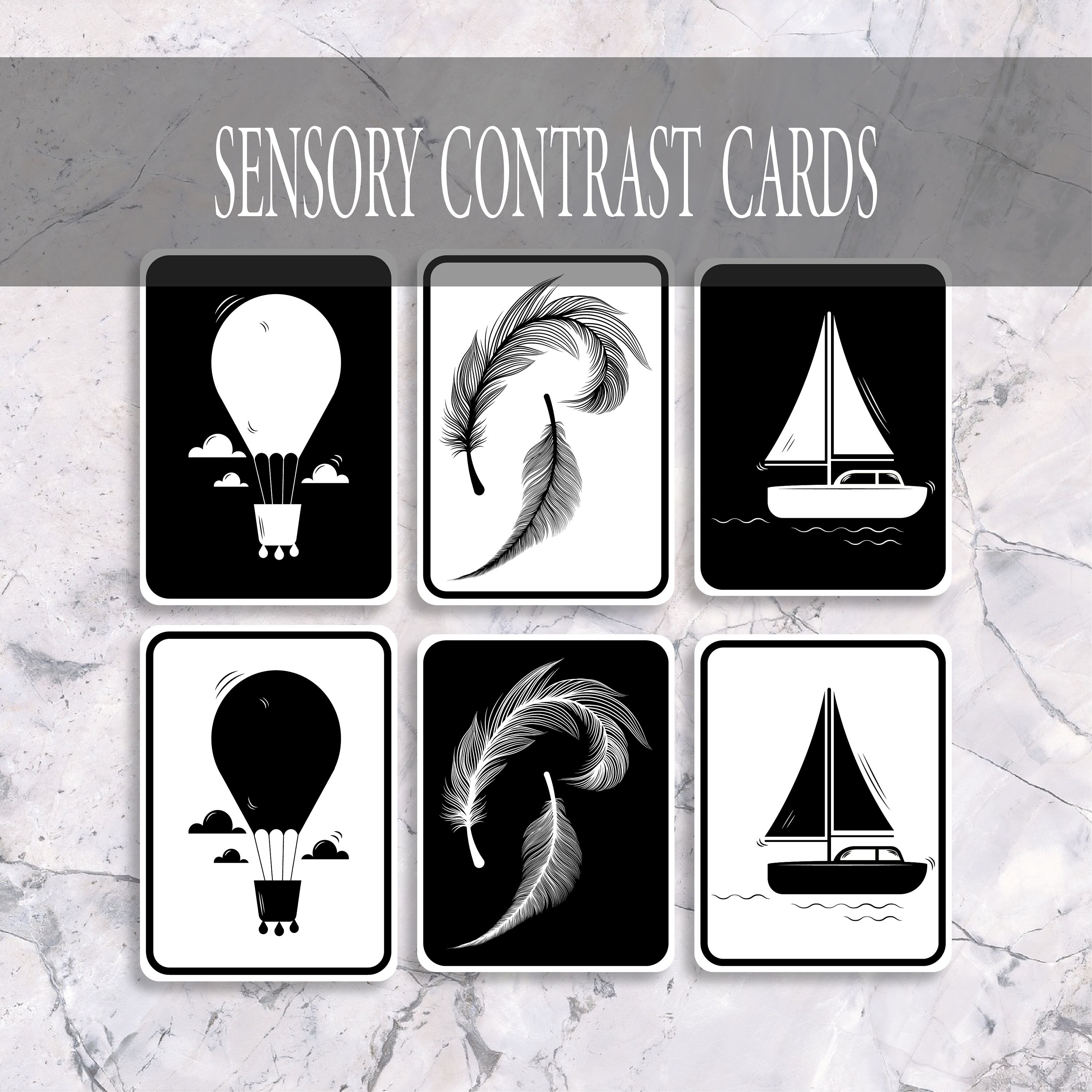 50 Printable Visual Stimulation Cards Montessori Sensory - Etsy España