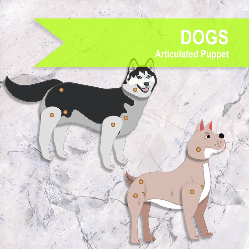 Dog Articulated Paper Puppets: Montessori Learning Toy (PDF) - Etsy