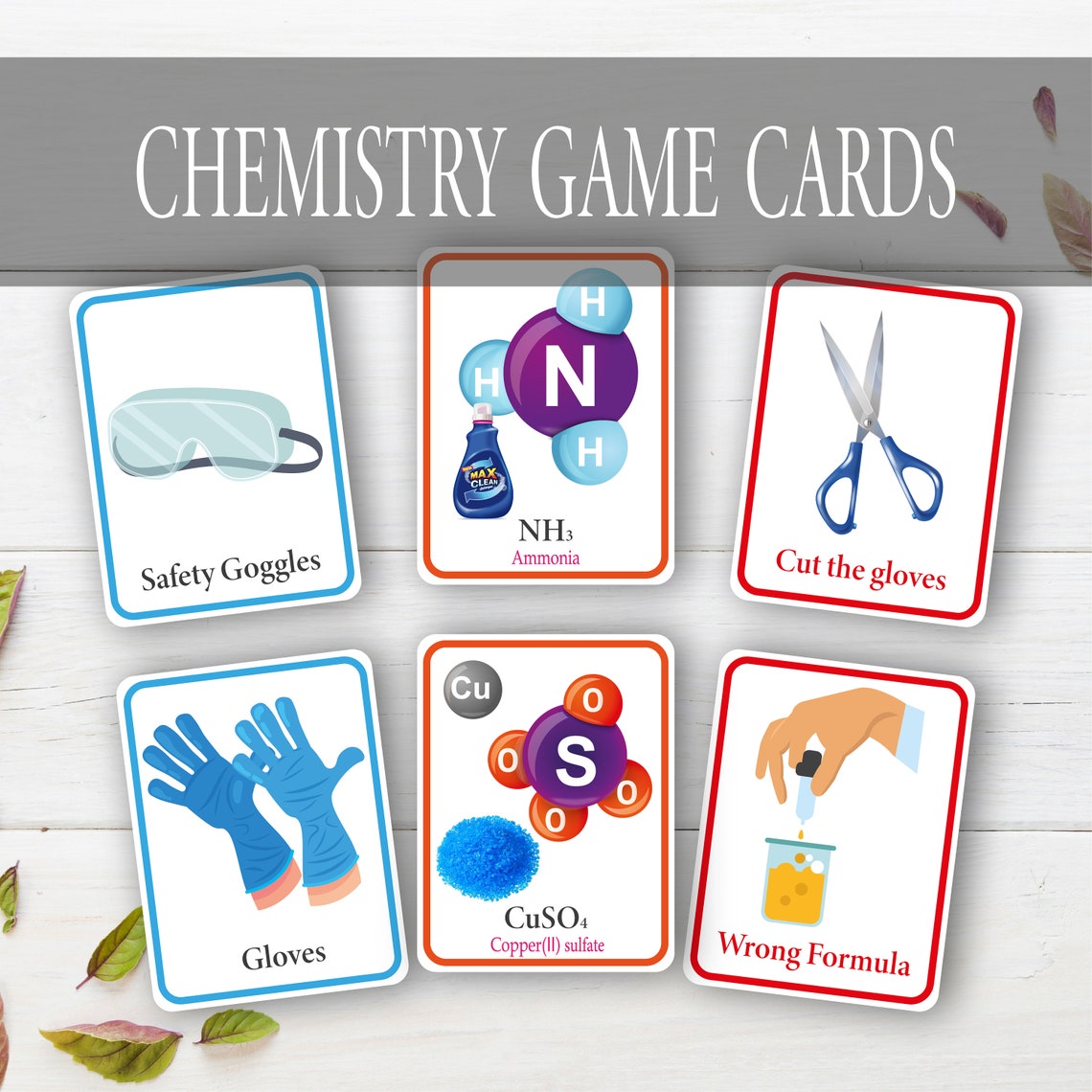 Chemistry Game Cards: Montessori Toddler Compounds (PDF Pattern) - Etsy
