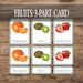 FRUITS Three Part Flash Cards, Montessori Preschool Toddler Flashcard ...