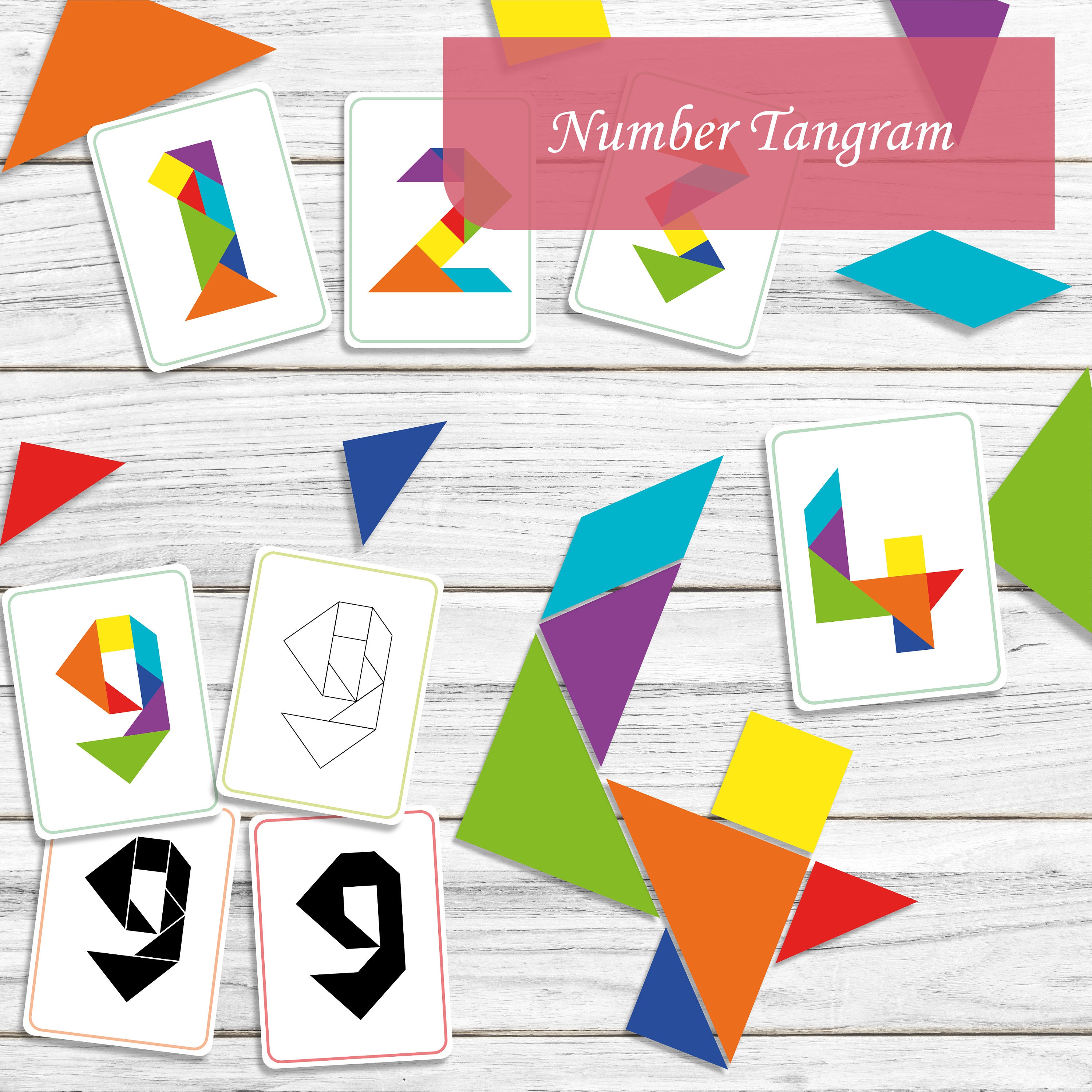 Number Set Printable Count Clip Cards Tracing Card Paper - Etsy
