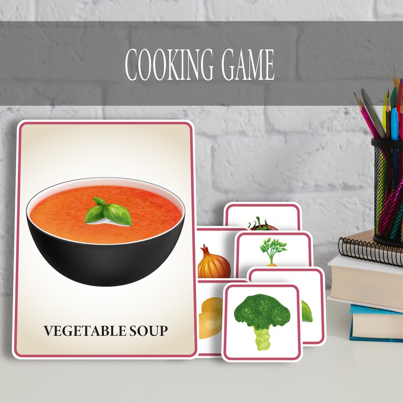 Cooking Matching Game Cards: Montessori Toddler Learning (downloadable ...