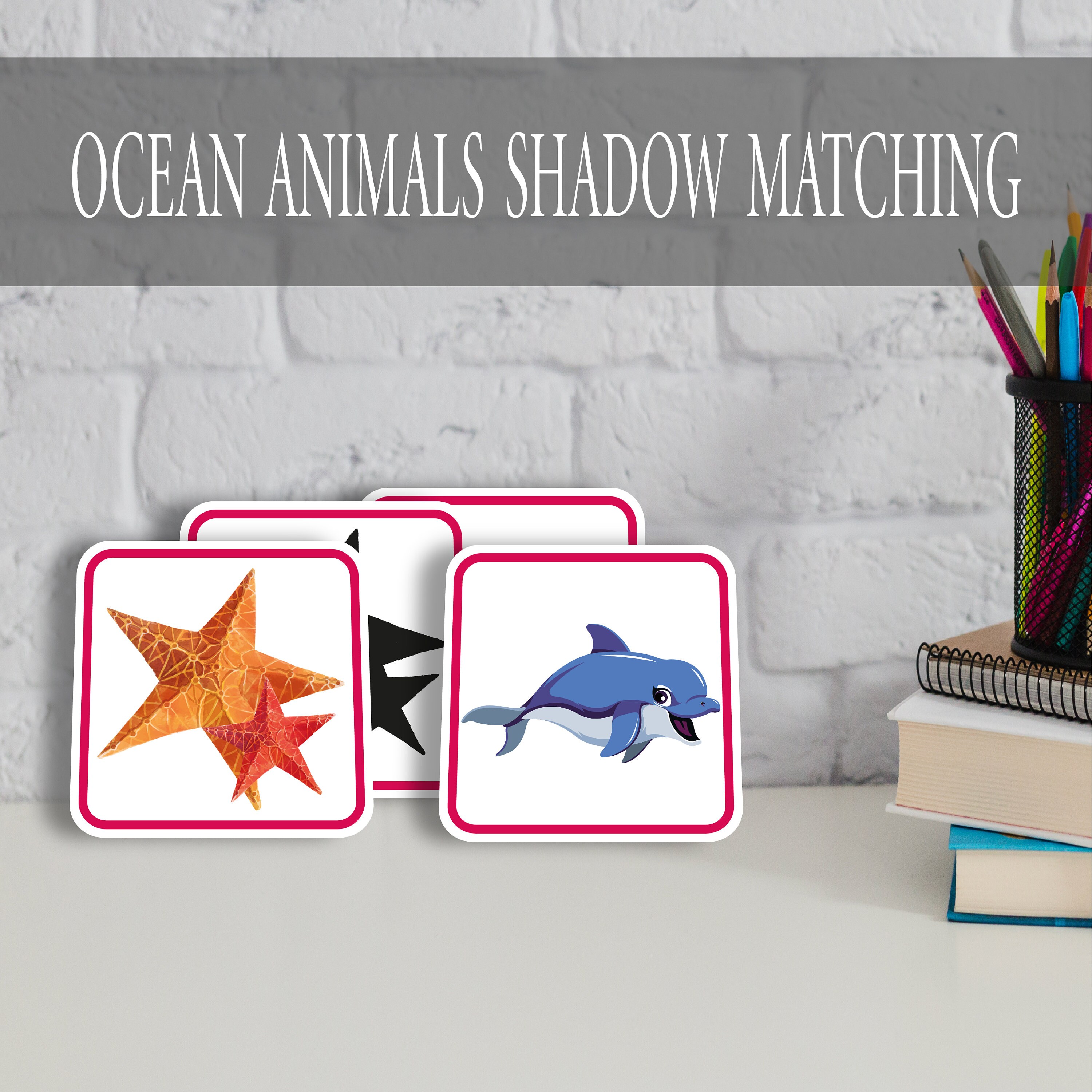 Ocean Animals Shadow Matching Game Cards Montessori Toddler - Etsy Canada