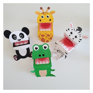 Wild Animal Paper Hand Puppet: DIY Craft & Coloring Page (digital File ...