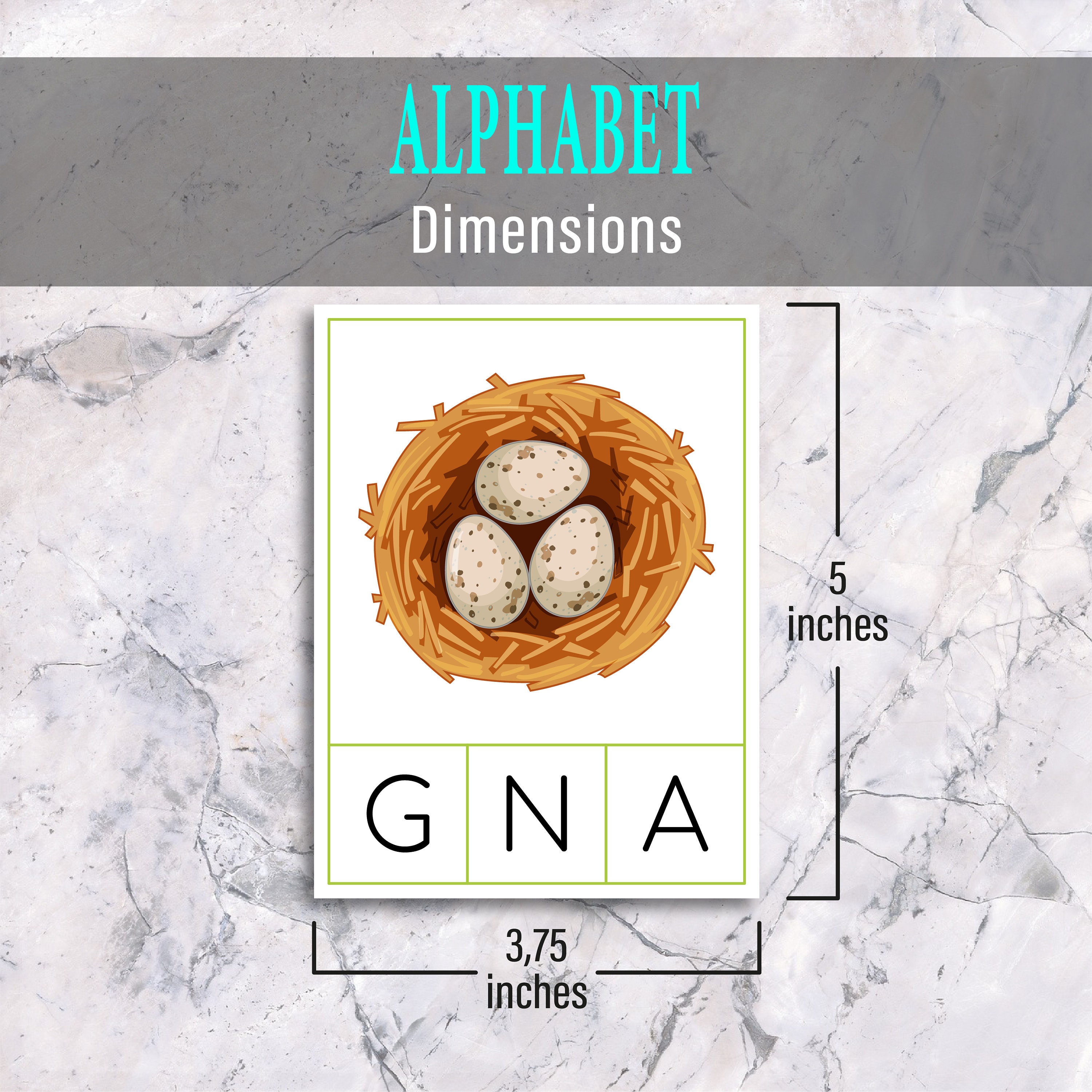 ALPHABET Clip Cards, Letters Recognition, Printable Montessori Flash ...