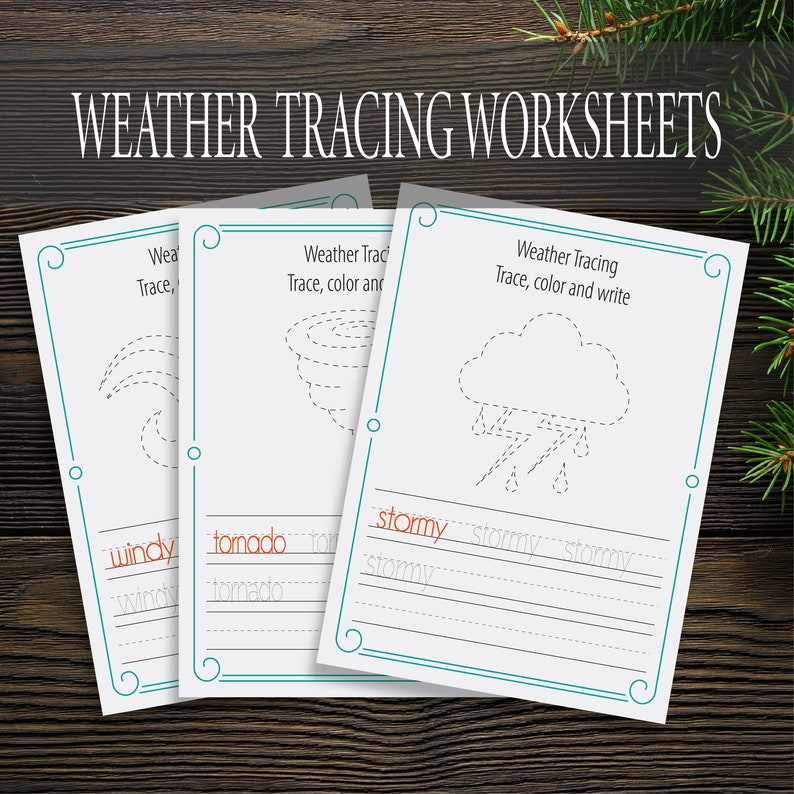 Weather Coloring and Drawing Pages PDF, Digital Instant Download ...