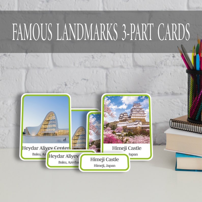 World Famous Landmarks Three Part Flashcards, World Wonders ...