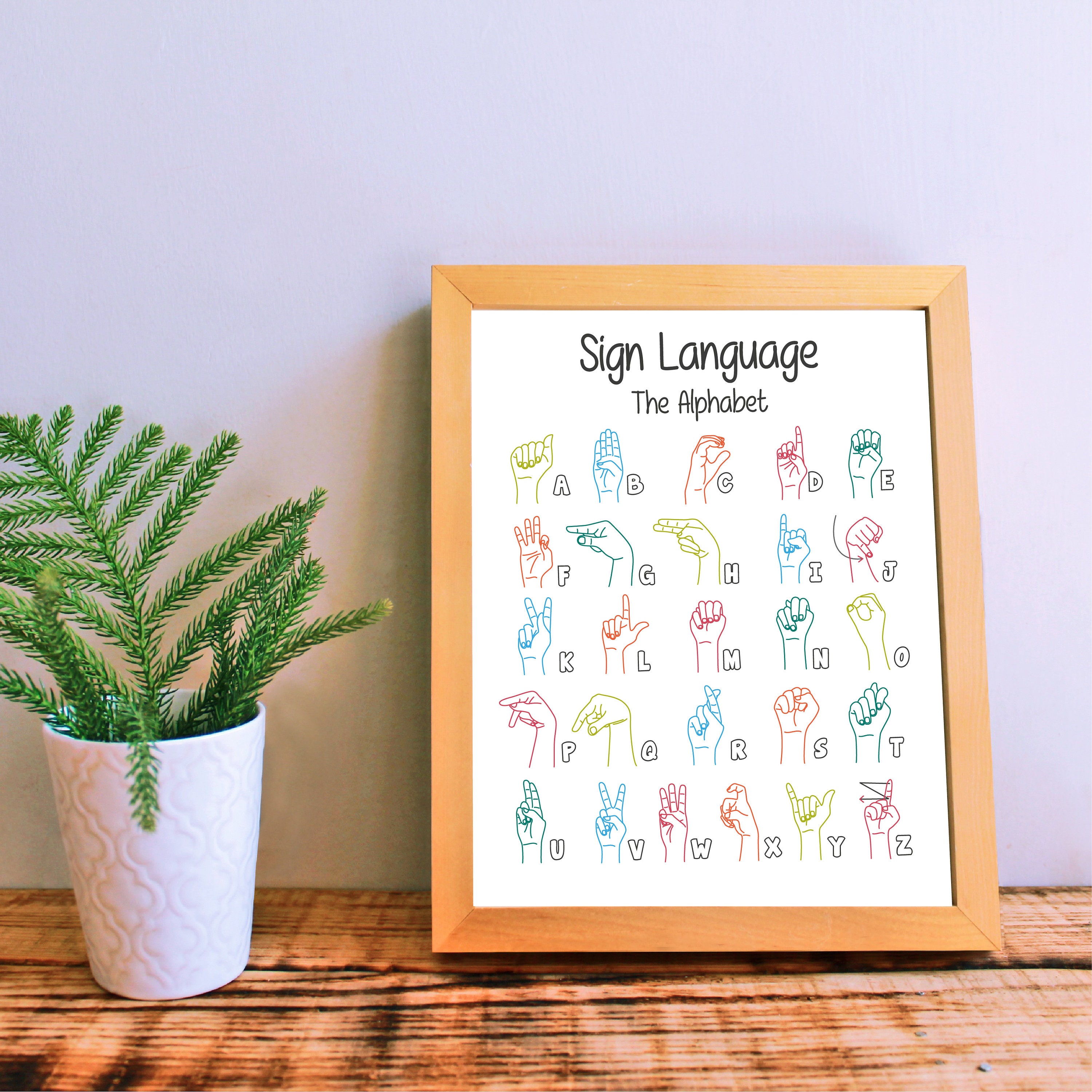 American Sign Language, Alphabet Abc Education Print, Educational ...