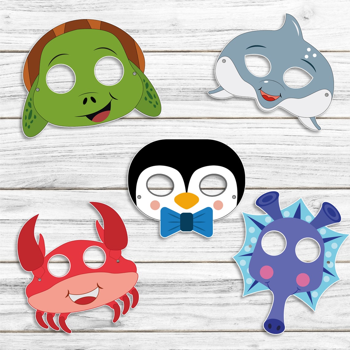 SEA Animal Masks Ocean Animal Printable Paper Mask Kid Party - Etsy