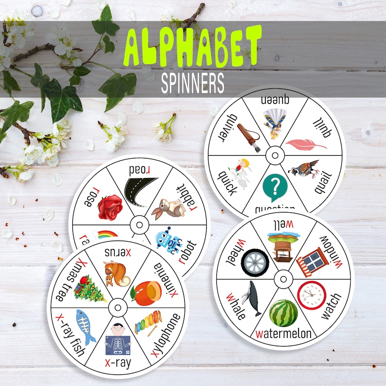 ALPHABET Spinner Cards Printable Toddler Busy Book Montessori - Etsy