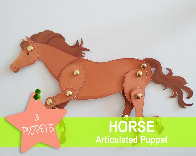 Horse Paper Bag Puppet - BLANK Coloring Version - Downloadable PDF Kid ...