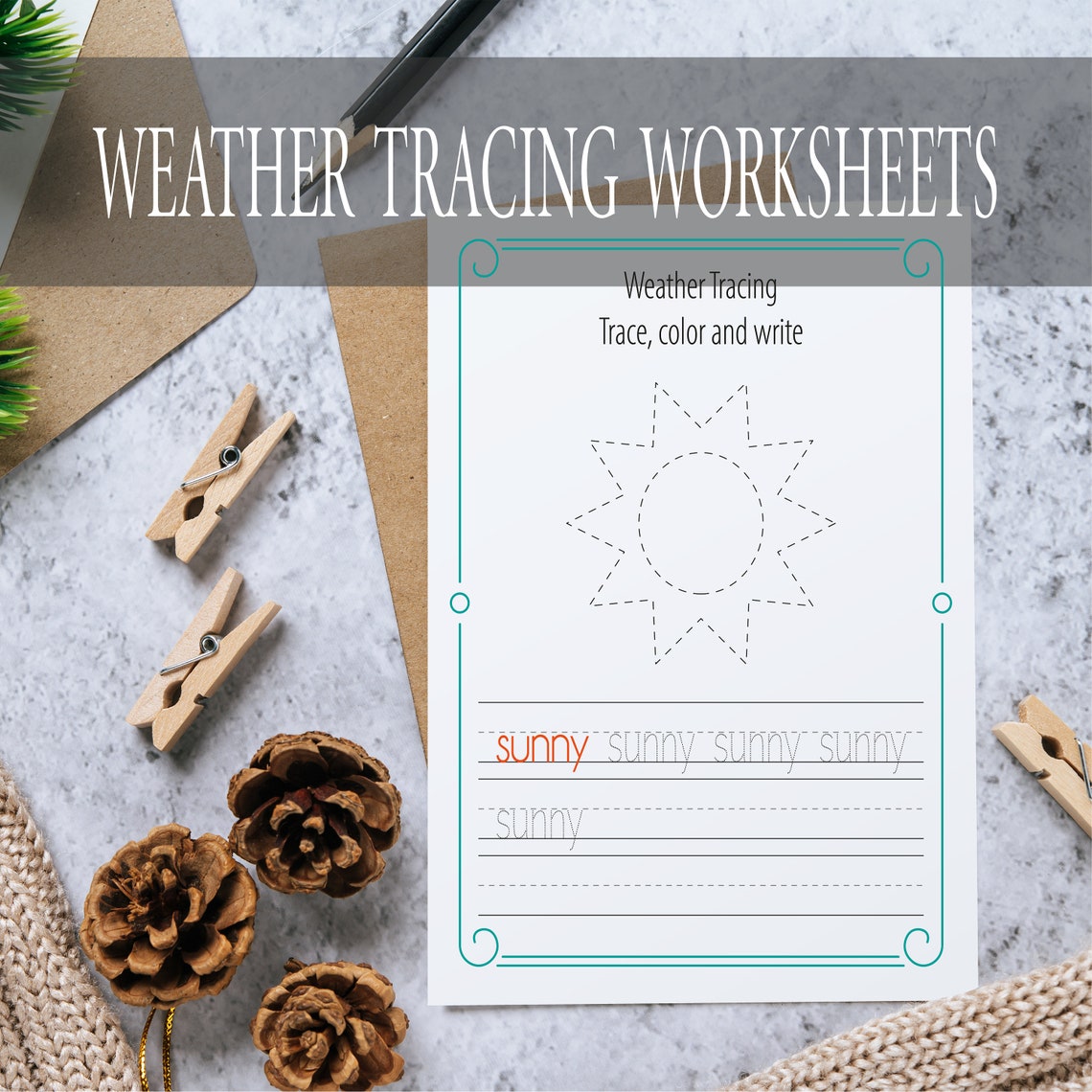 Weather Coloring Pages: Kids Drawing Activity (digital Download) - Etsy