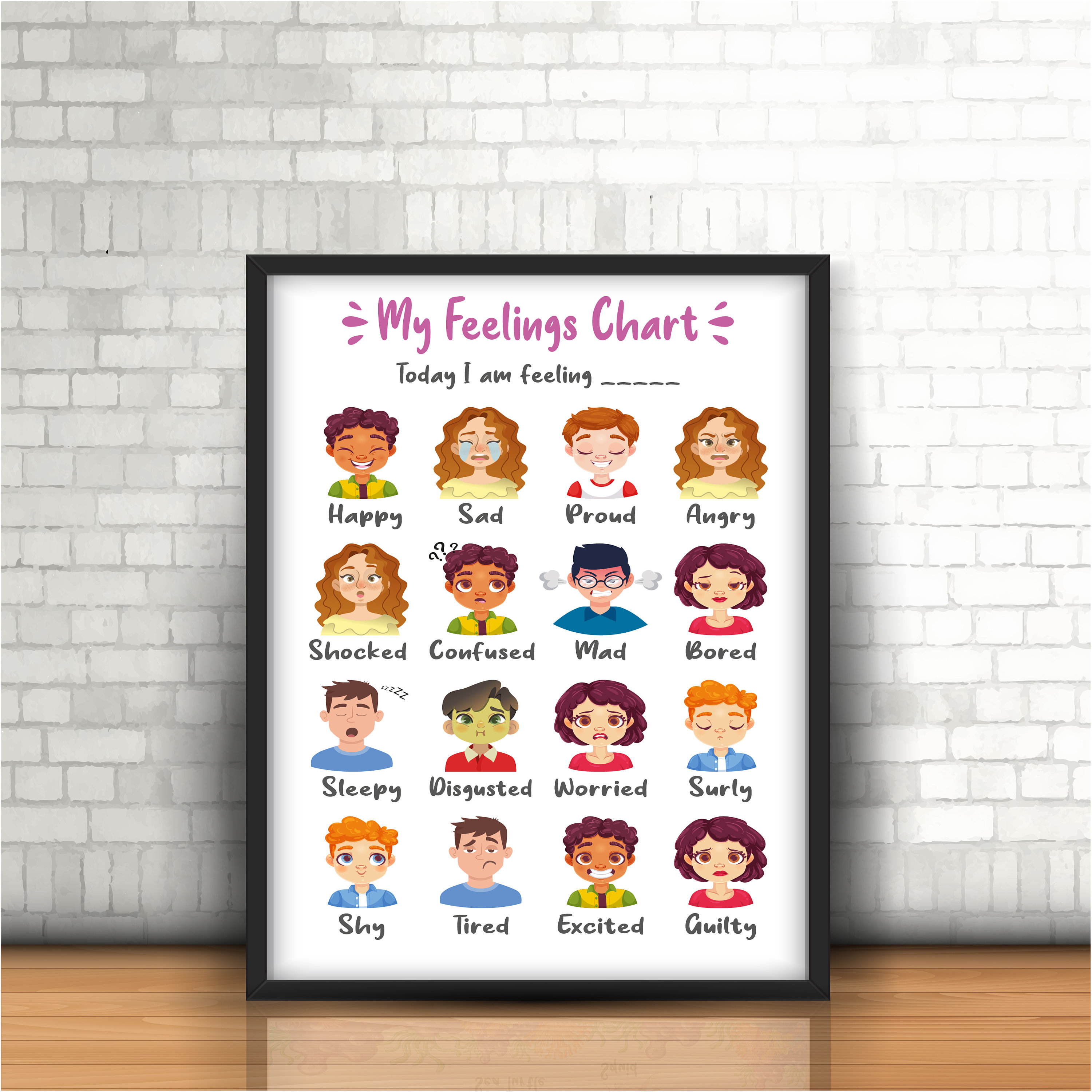 Póster de sentimientos, Tabla de emociones, Decoración imprimible del ...