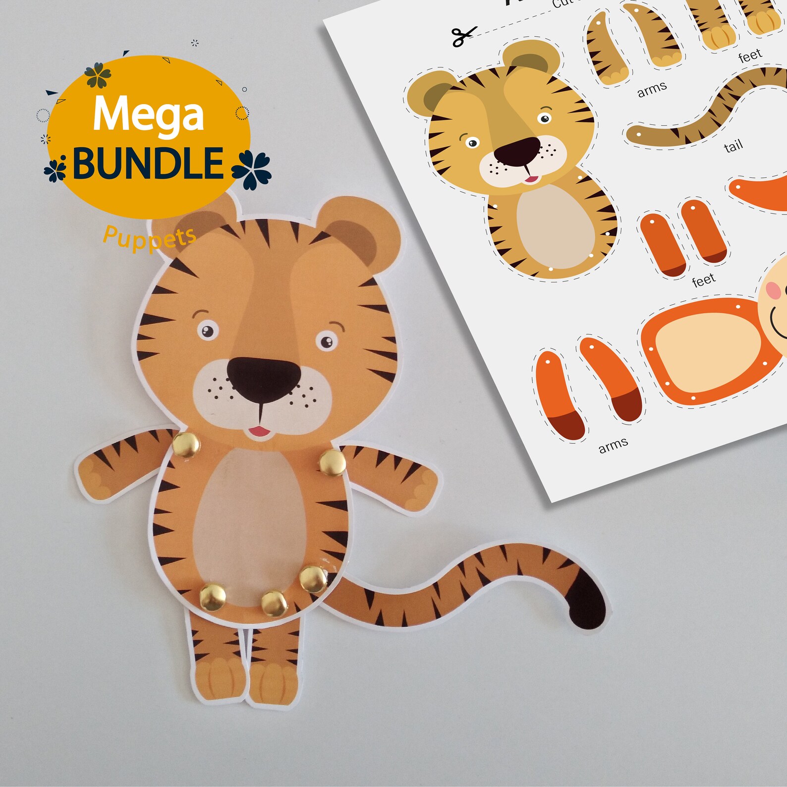 Puppet Set Printable Paper Doll for Kids Activity Bundle - Etsy