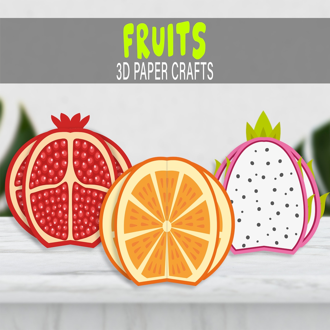 3D Fruit Papercraft: Kids Cut & Glue Activity (PDF) - Etsy