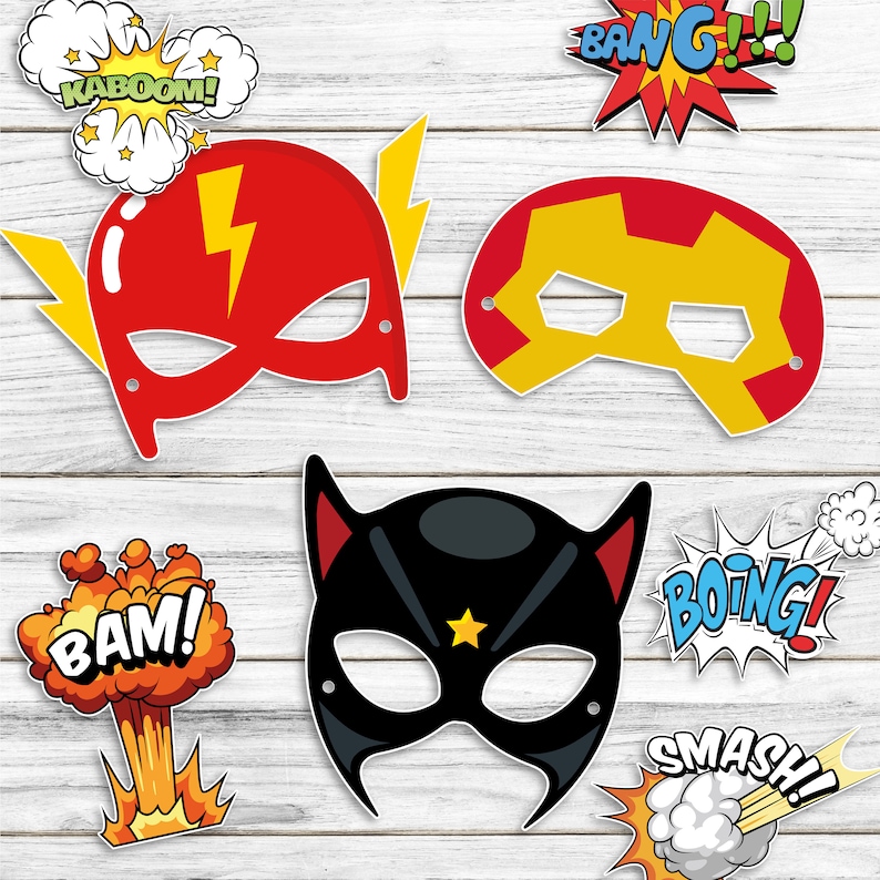 Comic Hero Masks, Comic Book Heroes, Comic Masks, Superhero Party ...