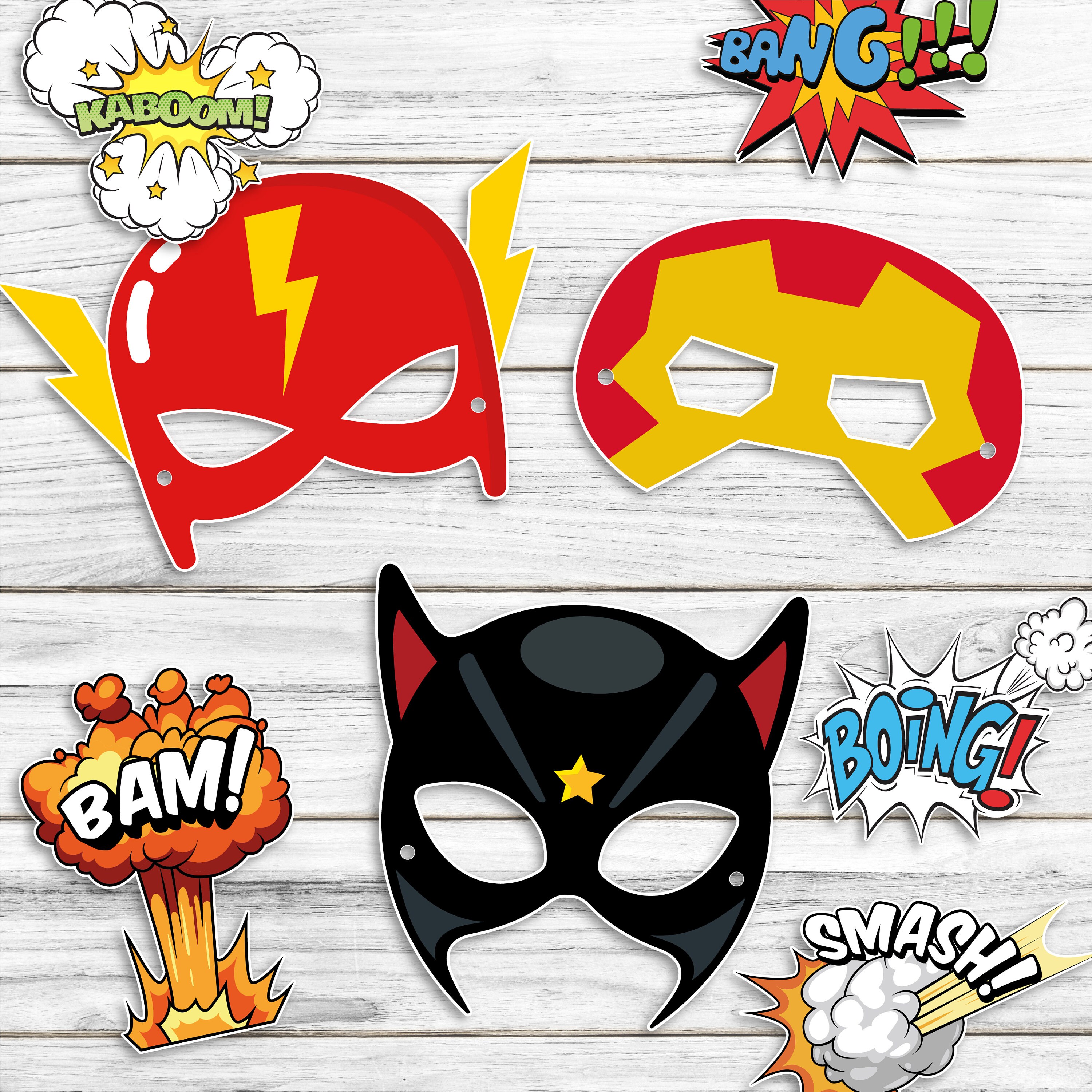 Comic Hero Masks Comic Book Heroes Comic Masks Superhero - Etsy