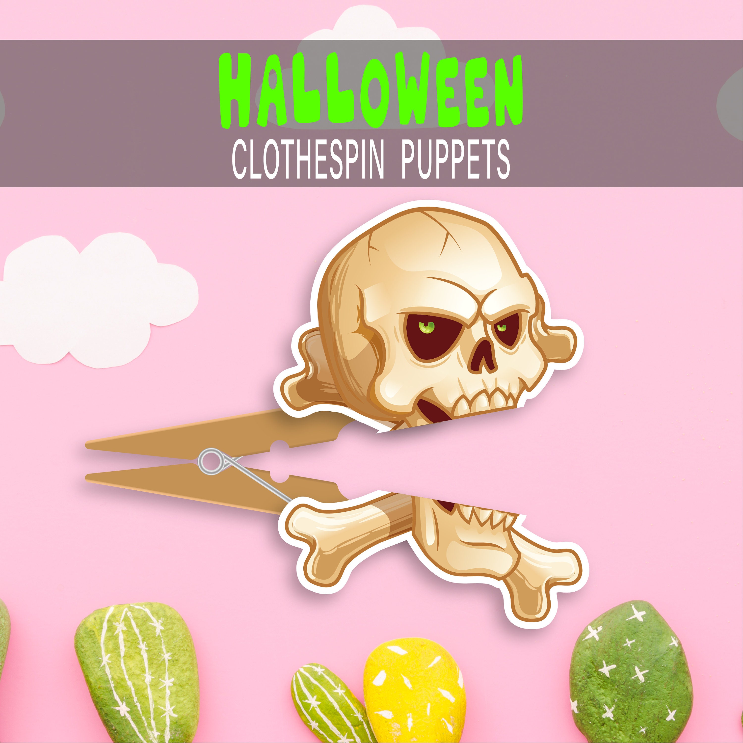 Halloween Clothespin Puppets Printable Toddler Busy Book, Montessori ...