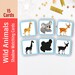 Wild Animals Shadow Matching Game Cards, Montessori Toddler Matching ...