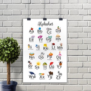 Alphabet Poster, Educational Print for Kids, Preschool Classroom ABC ...