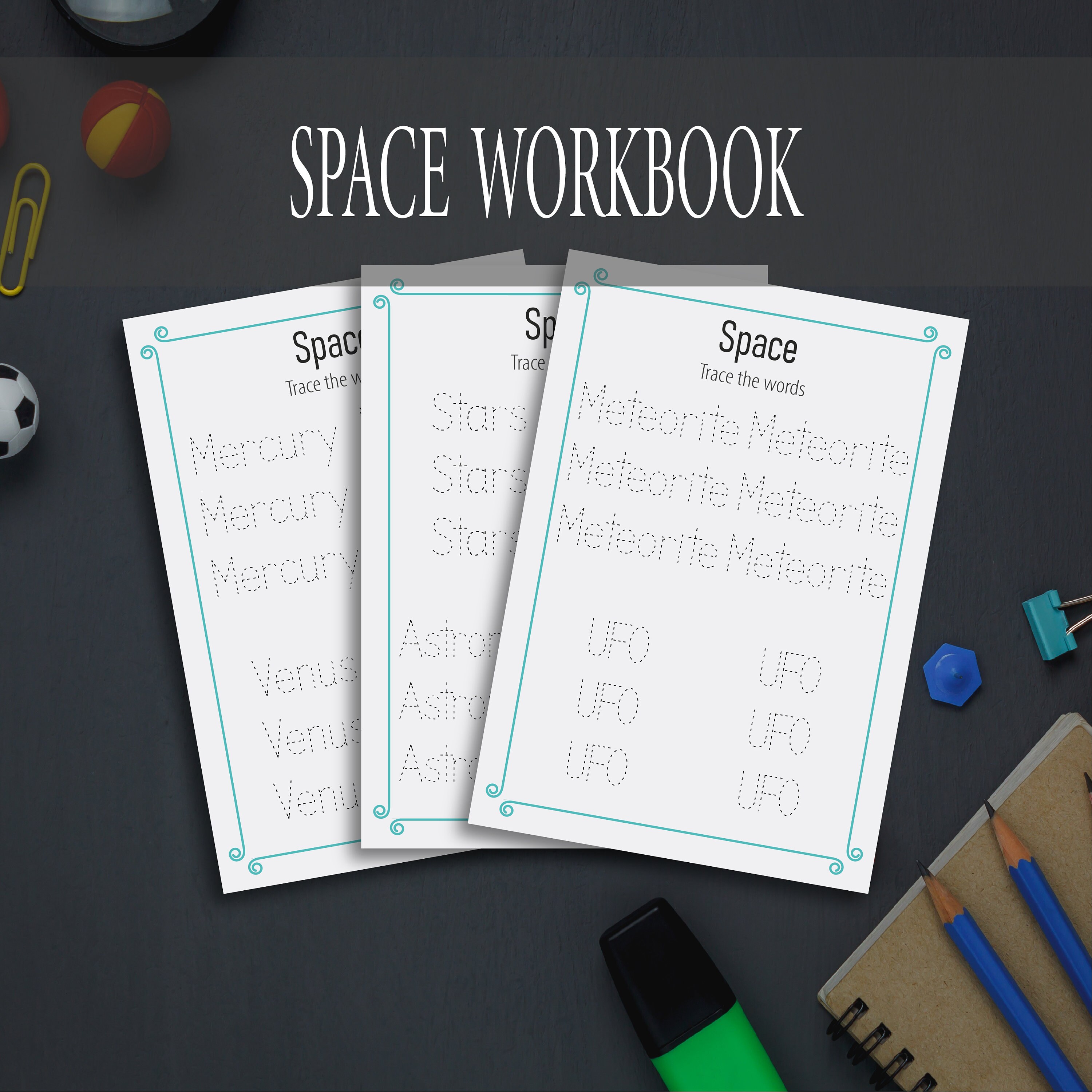 Solar System Printable Worksheet, Busy Book, Science Workbooks for Pre ...