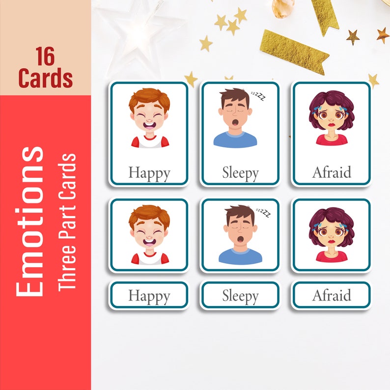Emotion Flashcards Feelings Flash Cards Montessori - Etsy