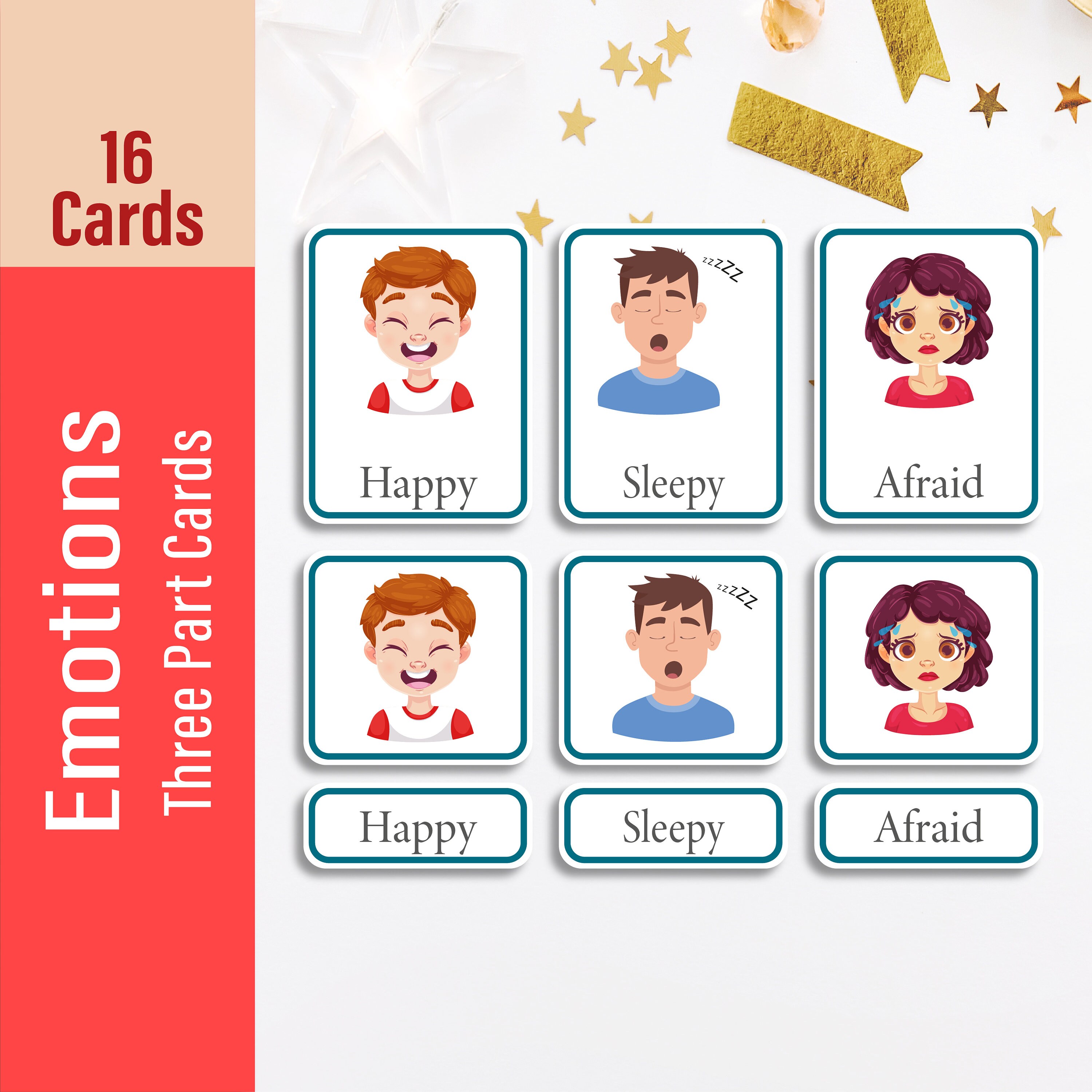 Emotion Flashcards Feelings Flash Cards Montessori - Etsy