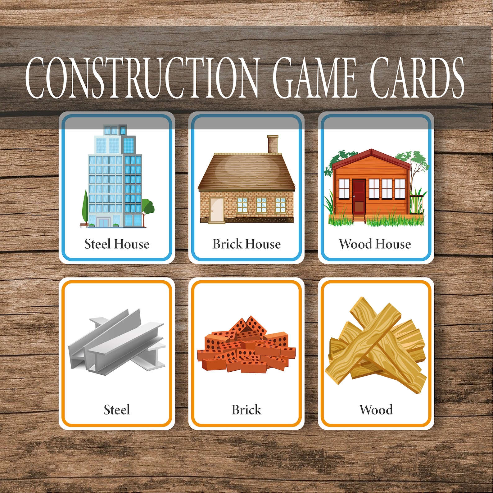 Construction Matching Game Cards Montessori Toddler Matching - Etsy