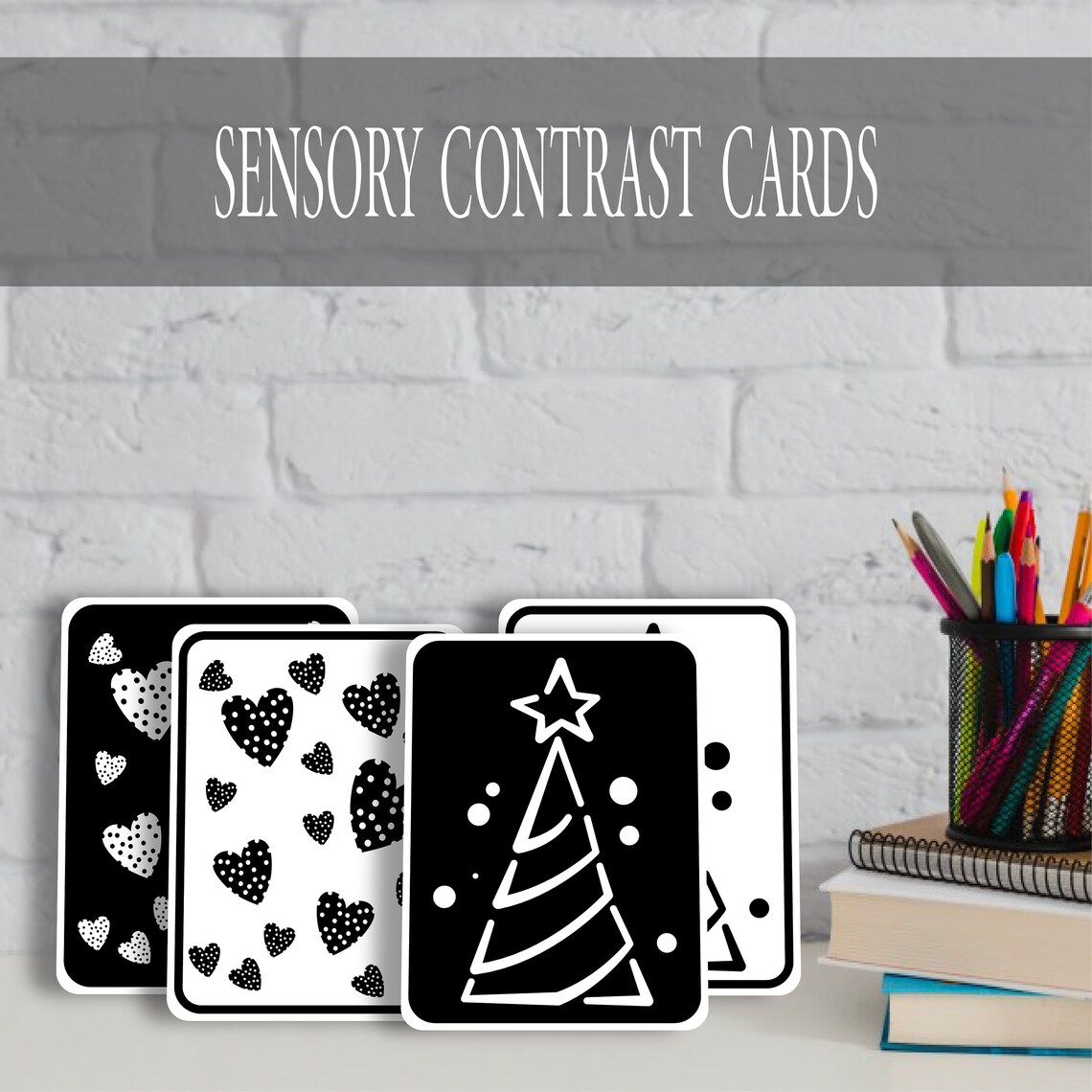 High Contrast Baby Cards Baby Contrast Cards For Newborn | Etsy