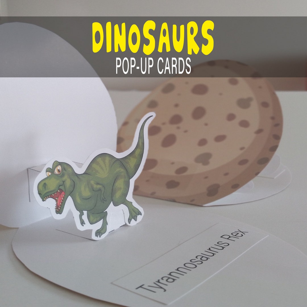 Dinosaur Pop-up Cards: Printable Paper Toy for Kids (instant Download ...