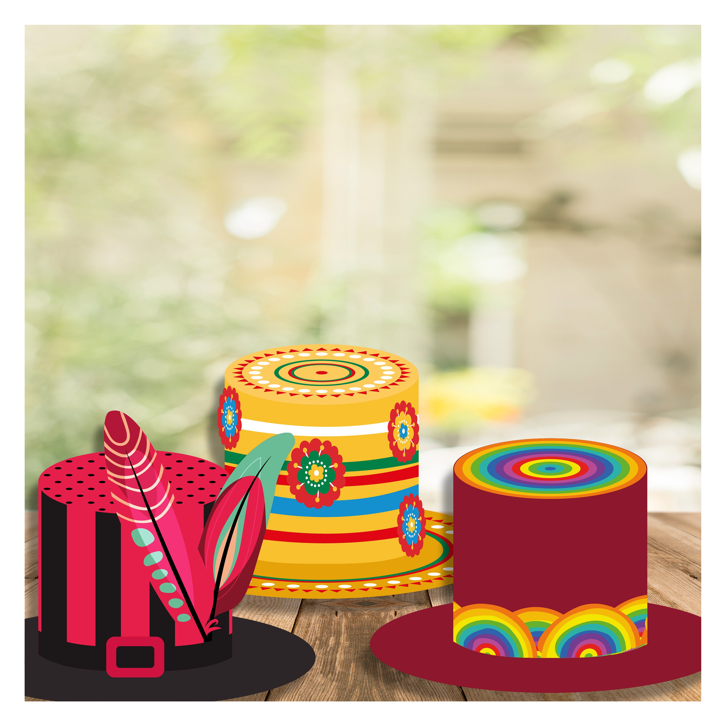 3D Hat Printable Paper Birthday Party Hat, Halloween Hats, Instant ...