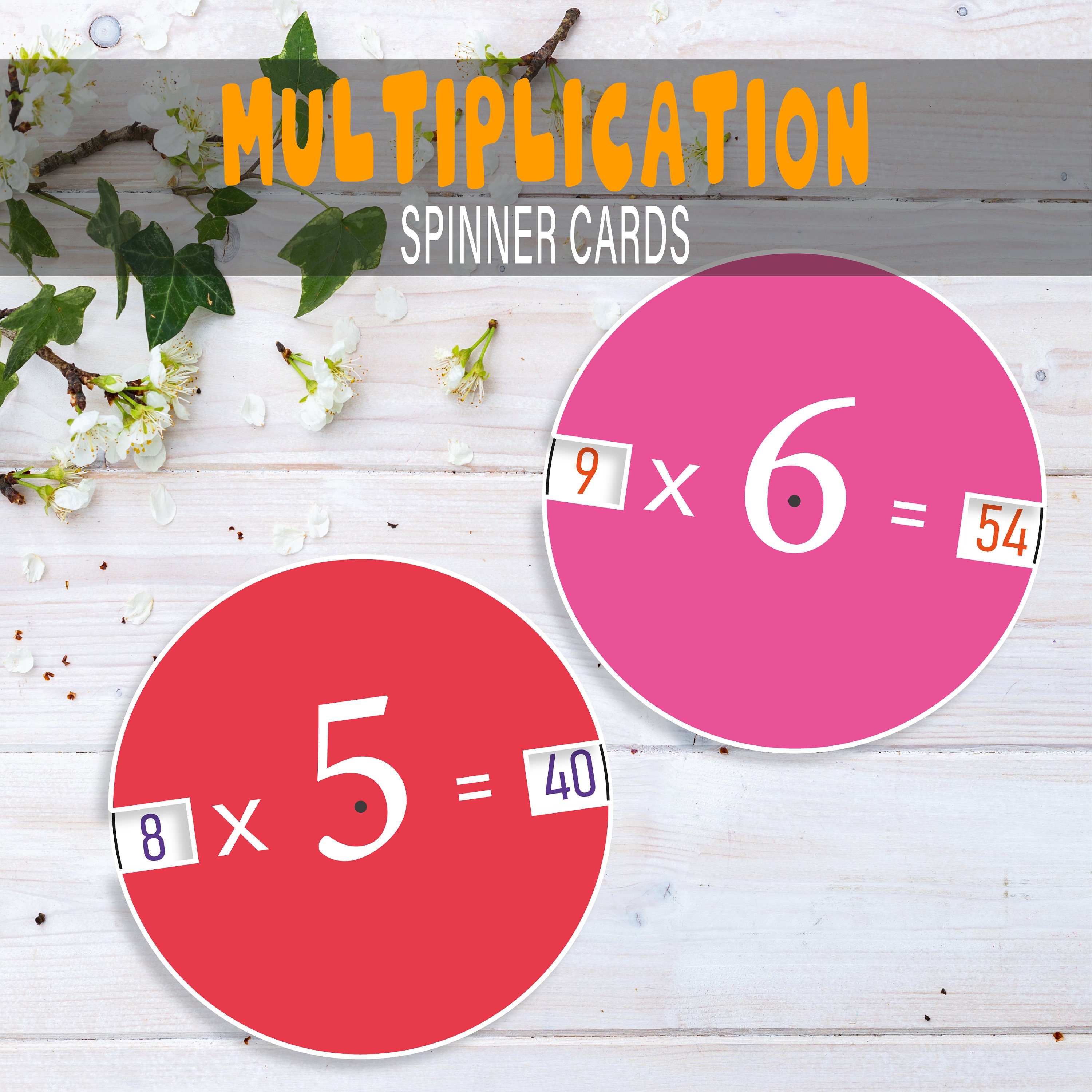 Multiplication Spinner Cards 1-10: Montessori Learning Game (printable ...
