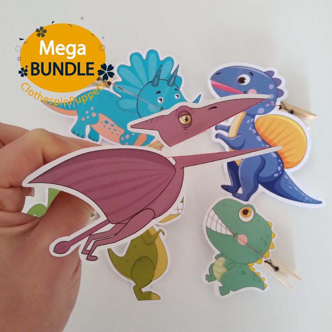 Animal Printable Clothespin Puppet Set Paper Craft for Kids | Etsy