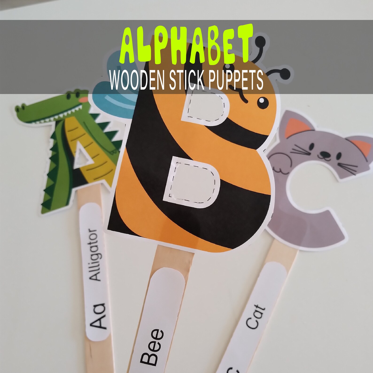 Animal Alphabet Puppets: Printable ABC Cards (instant Download) - Etsy