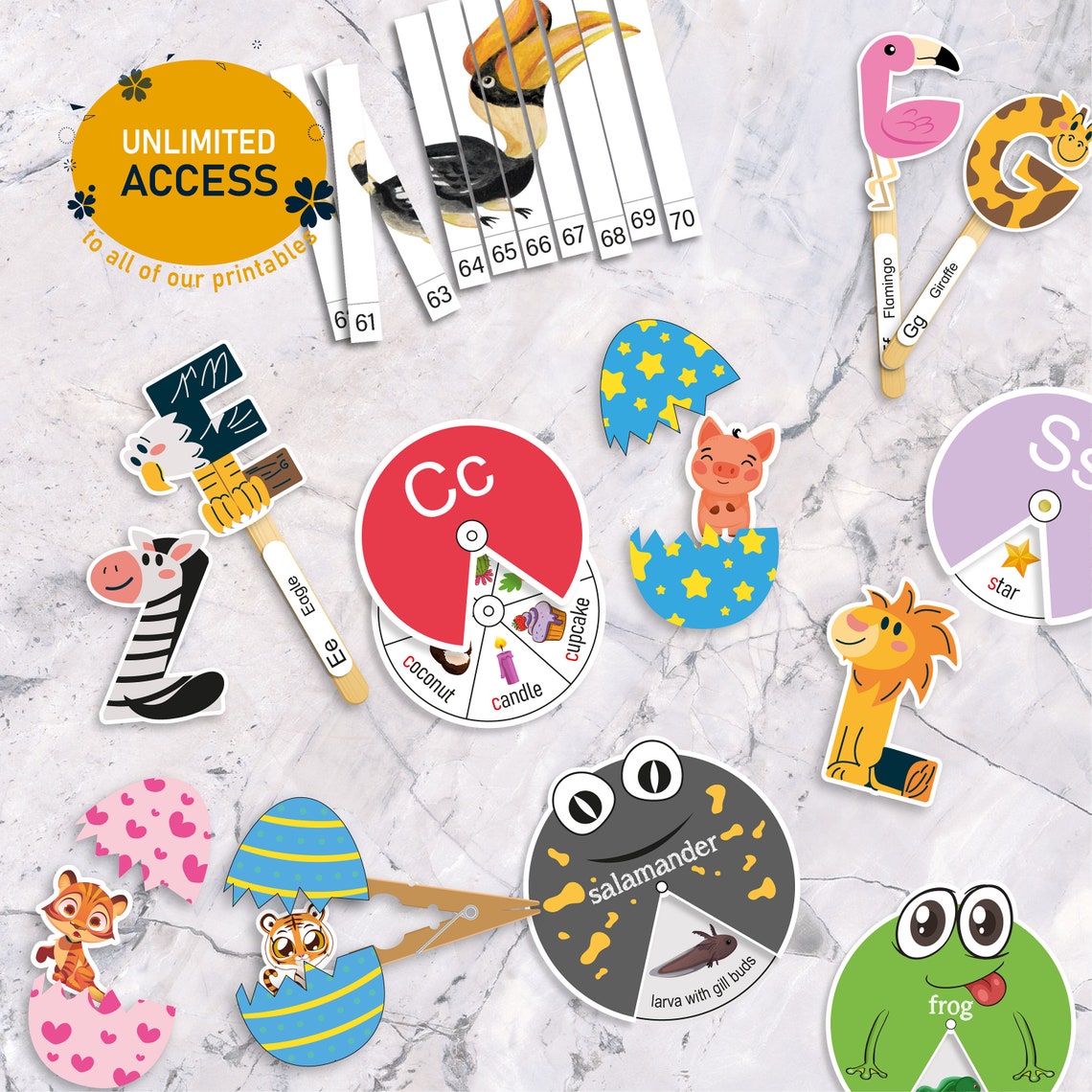 Printable Poster for Kids, Paper Toy Gift, Learning Math, Puppet ...