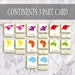 CONTINENTS of the WORLD Three Part Flash Cards, Printable World Map ...
