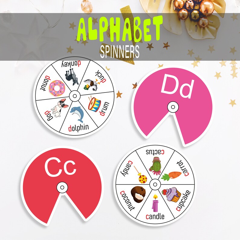 ALPHABET Spinner Cards Printable Toddler Busy Book Montessori - Etsy