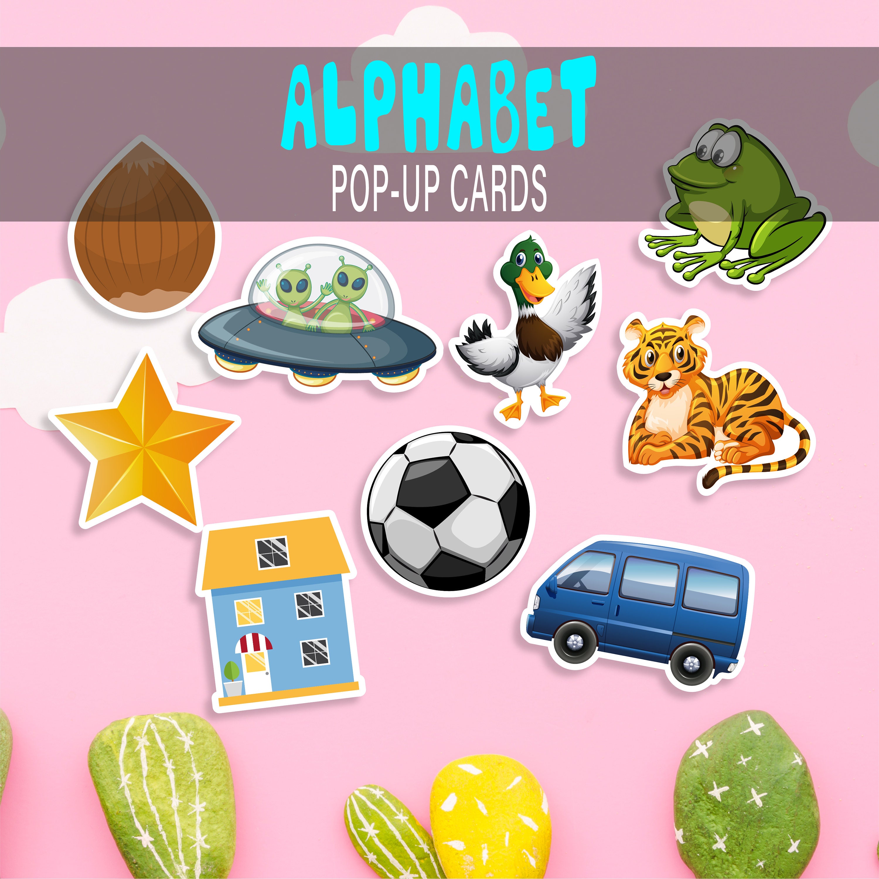 ALPHABET Pop-up Cards Printable Crafts Toddler Busy Book, Montessori ...