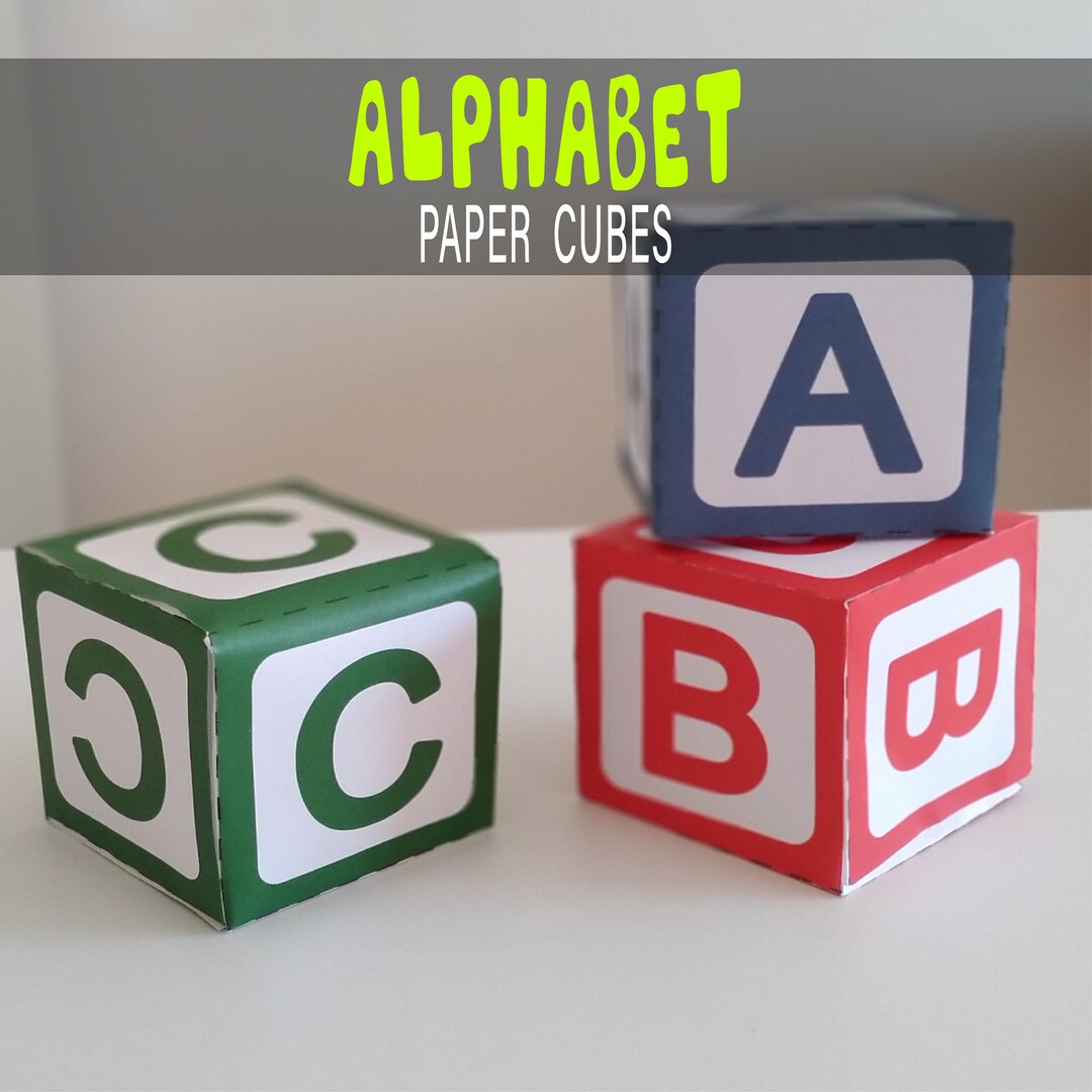 3D Alphabet Block: DIY Paper ABC Cubes (printable PDF) - Etsy