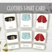 CLOTHES Three Part Flash Cards, Montessori Toddler Printable Flashcard ...